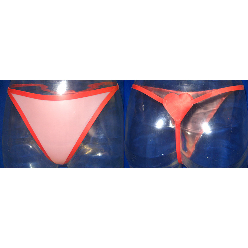 Damen Latex String mit HERZ