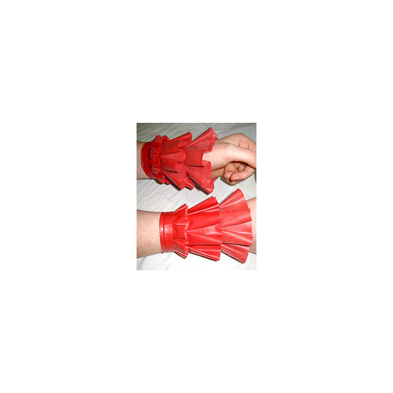Latex Frill Hand Cuffs, one color