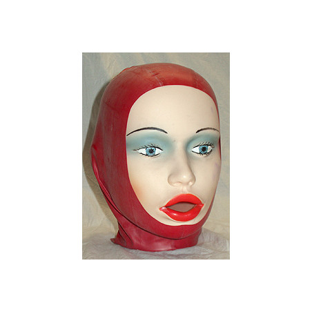 Latex Hood with Zip, open face